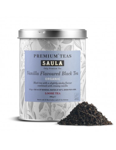 Té Negro Vainilla Ecológico Lata 250g. Saula